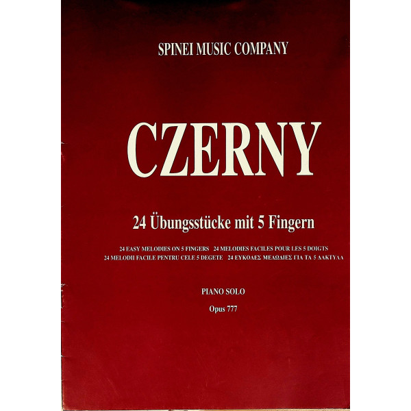 Czerny 24 Ubungsstucke mit 5 Fingern. Piano Solo, Opus 777